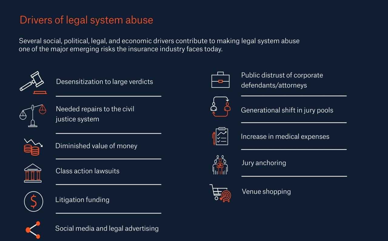 Infographic: Legal system abuse | Munich Re
